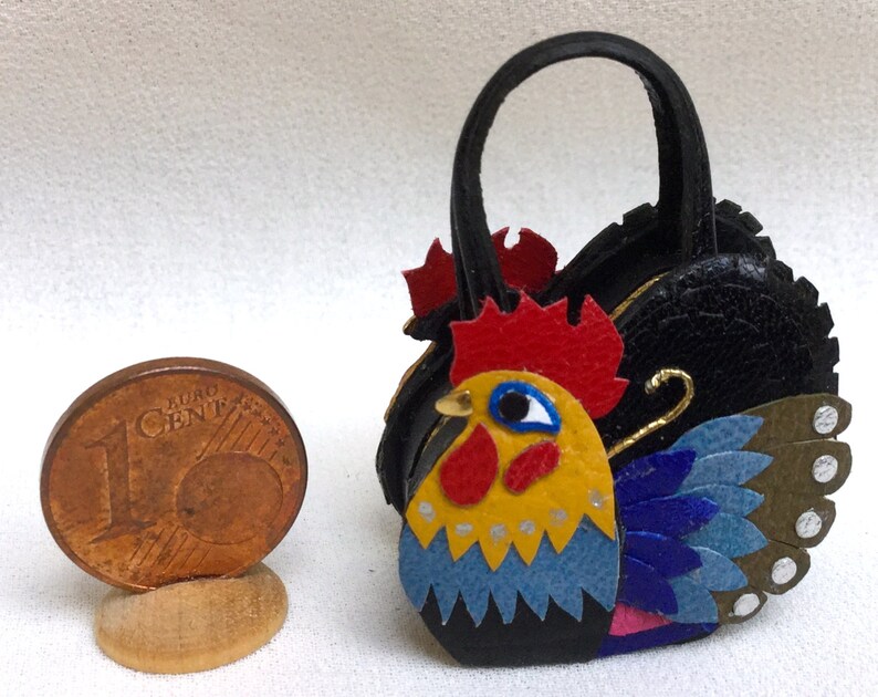 Fantastic, Original Bag in the Shape of a Rooster Multicolored Leather ...