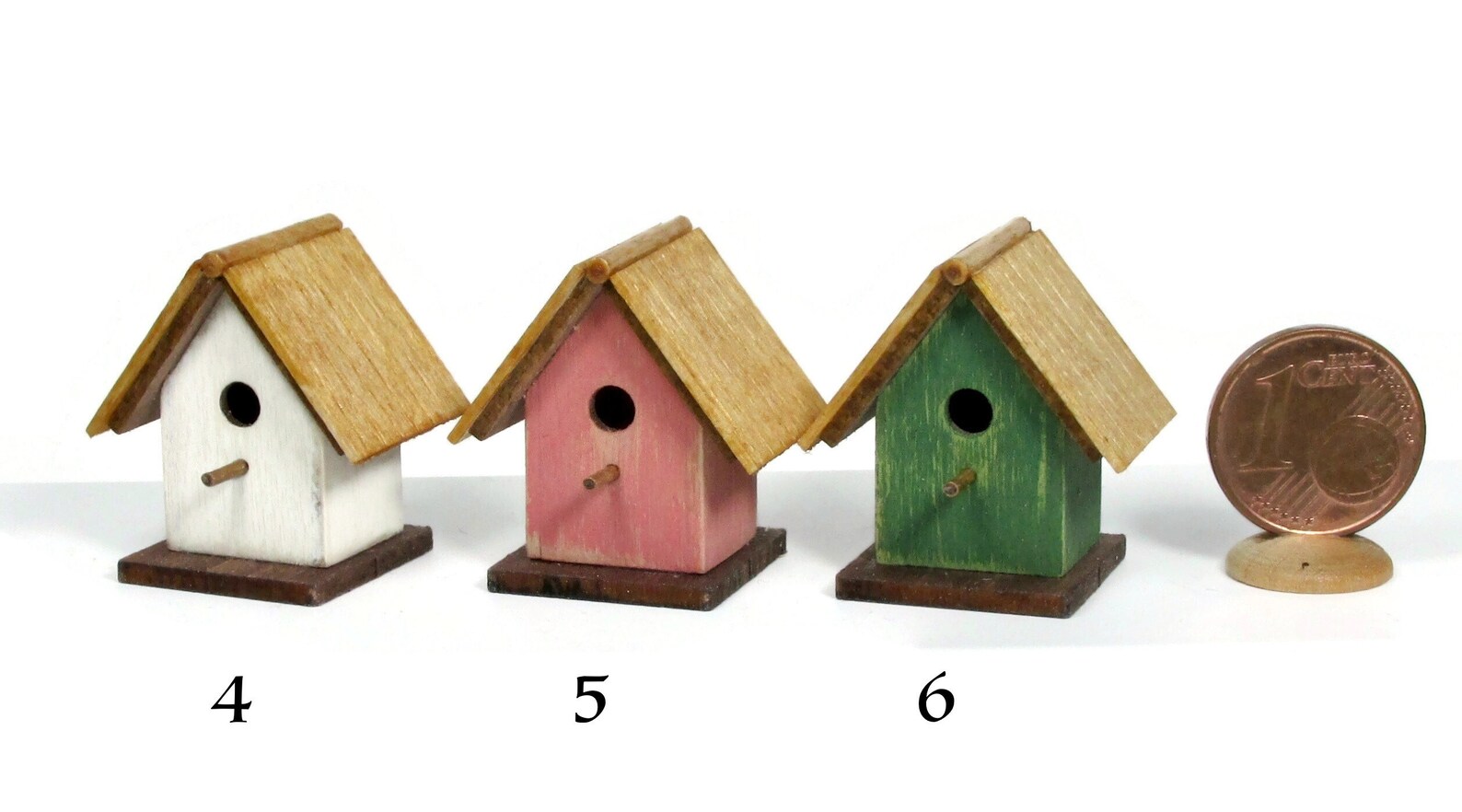 Pretty Bird Houses, Handmade in Wood, Various Models and Colors, 1/12 ...