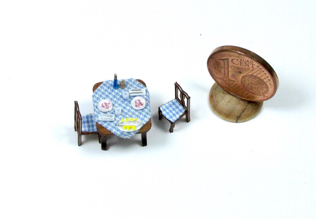 Accurate and Realistic Micro Table With Two Chairs, 1/144 Scale - Etsy