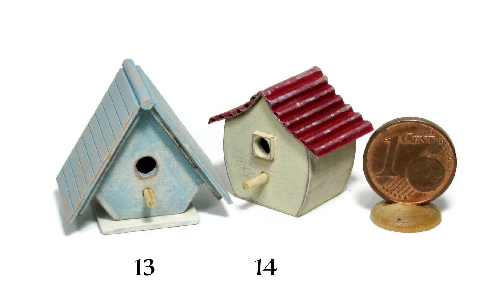 Pretty Bird Houses, Handmade in Wood, Various Models and Colors, 1/12 ...