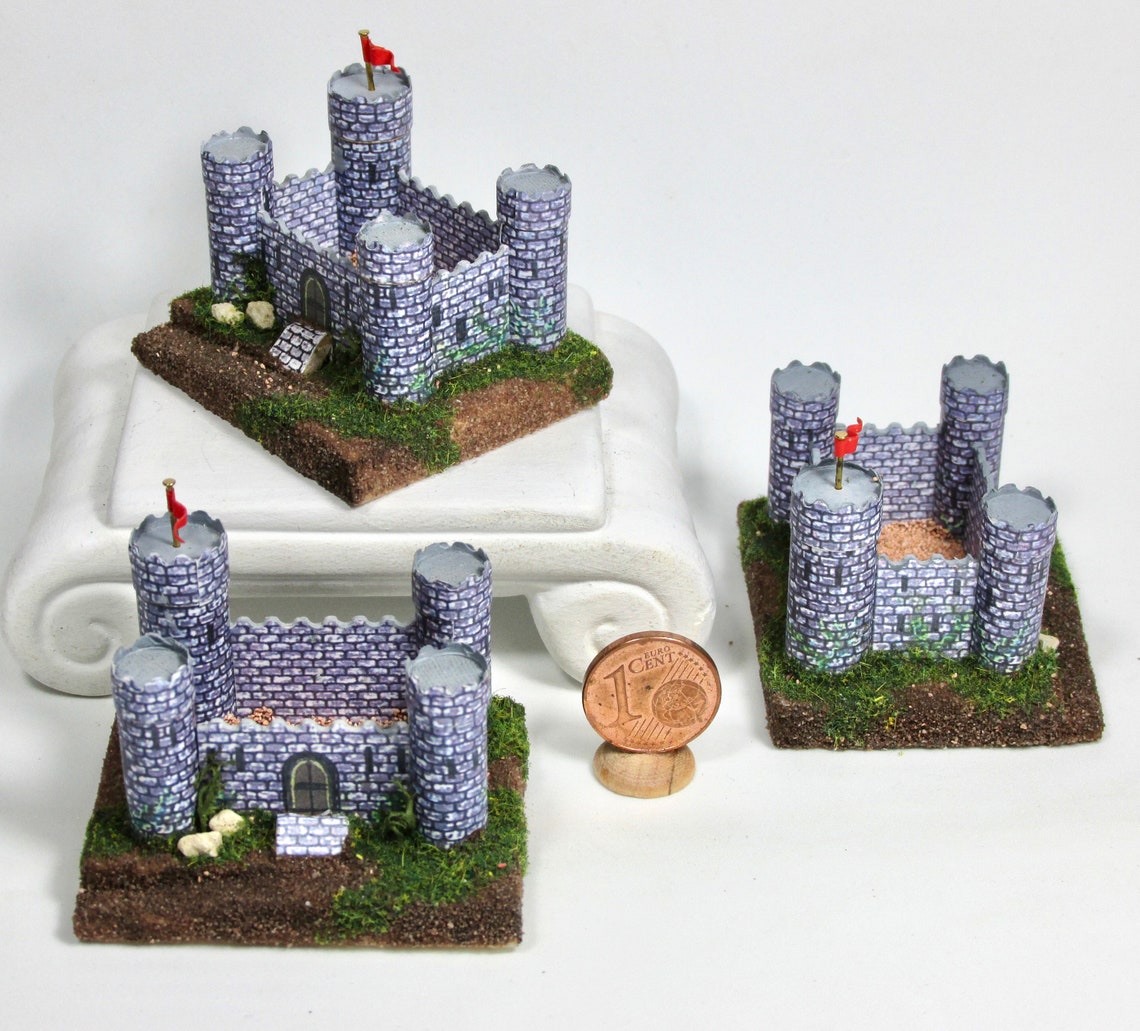 Castle Toy for Children in Cardboard and Wood 1/12 Scale - Etsy