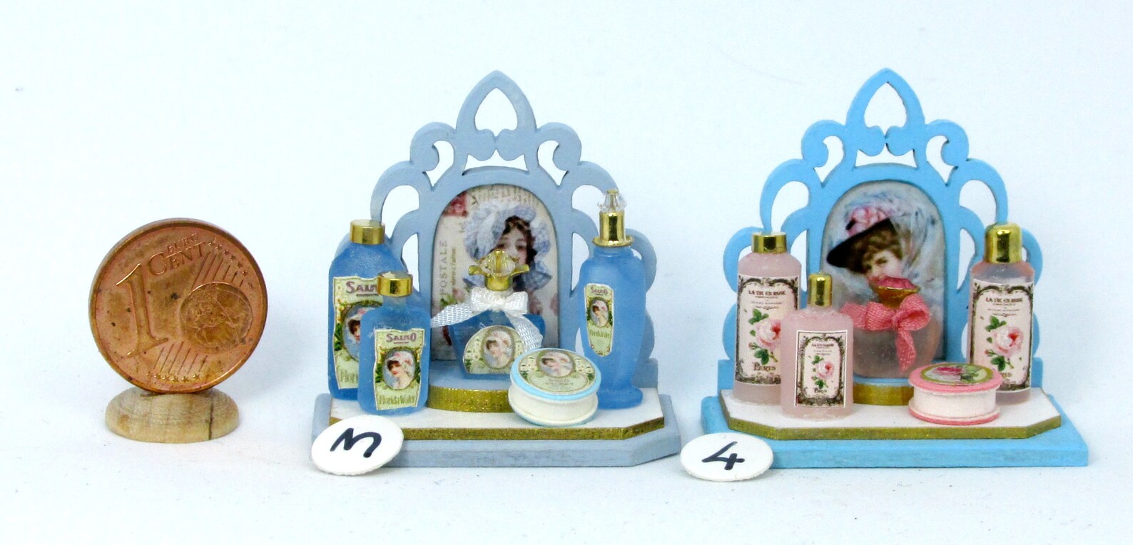 Precious Miniature Display With Perfume Bottles and Soap, Handmade ...