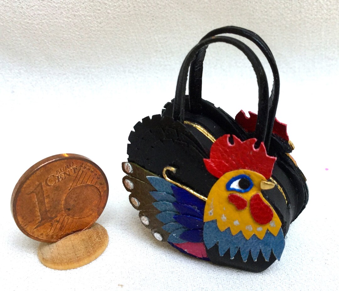 Fantastic, Original Bag in the Shape of a Rooster Multicolored Leather ...