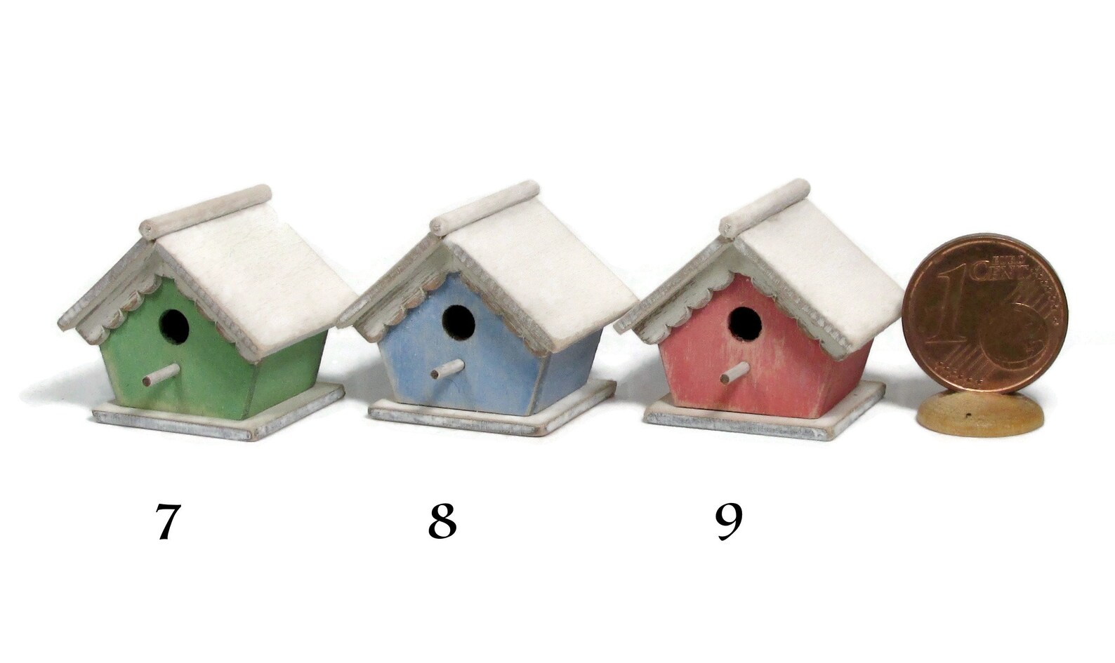 Pretty Bird Houses, Handmade in Wood, Various Models and Colors, 1/12 ...