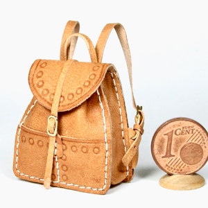 Miniature Leather Backpack, 1/12 Scale - Etsy