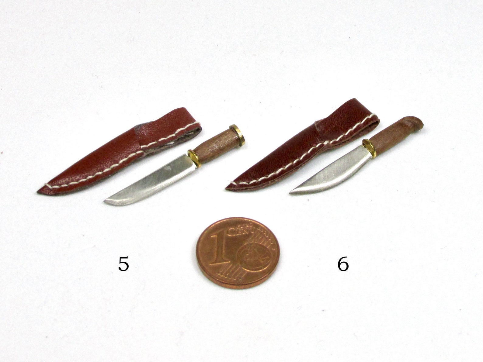Miniature Steel Hunting Knife With Hand-sewn Leather Sheath - Etsy