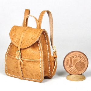 Miniature Leather Backpack, 1/12 Scale - Etsy