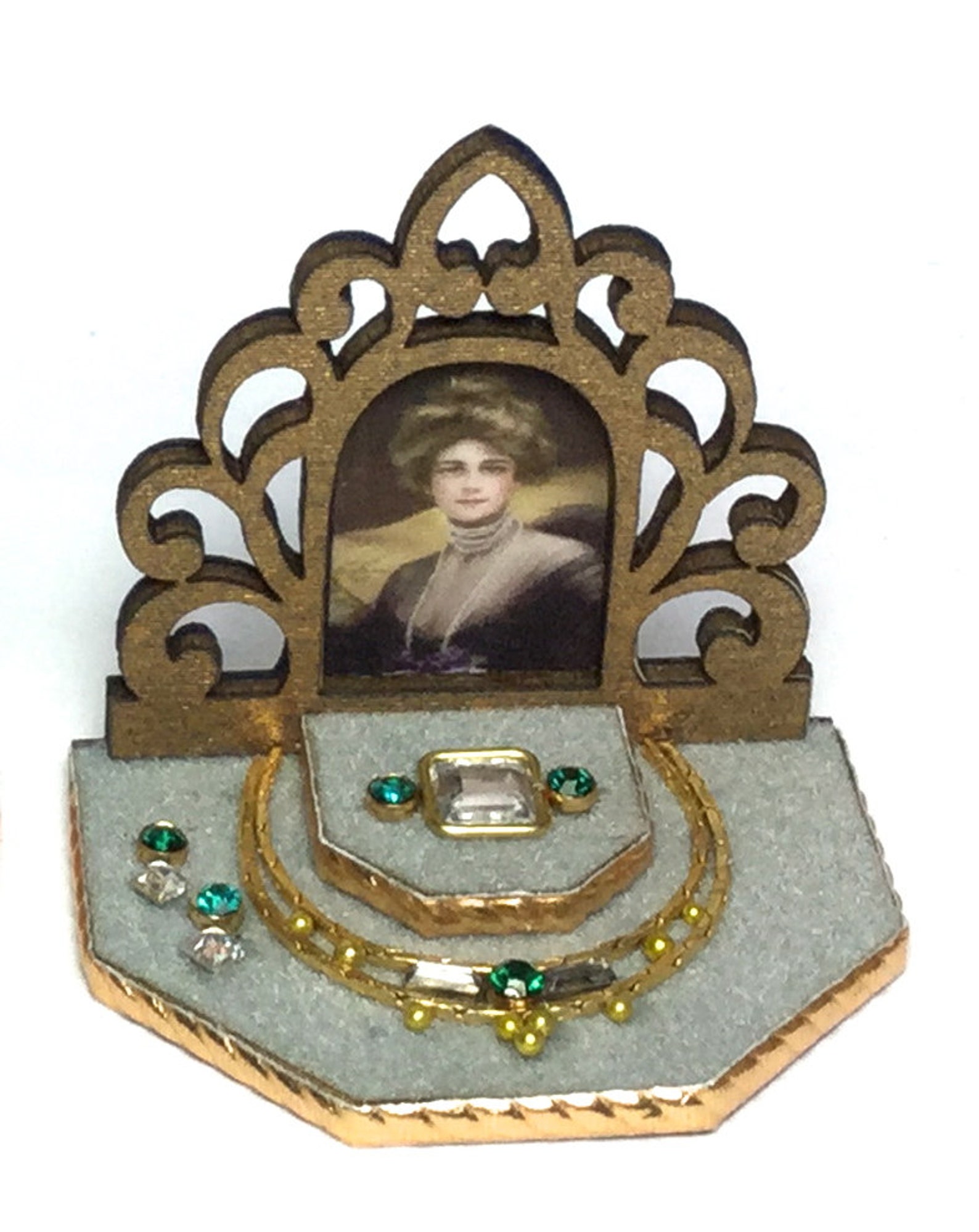 Miniature Display With Jewelry, Various Shapes and Patterns, Handmade ...