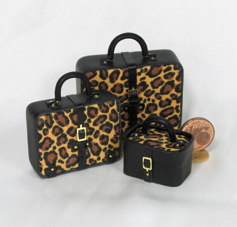 Miniature Luggage Set, 1/12 Scale, in Leather and Fabric - Etsy