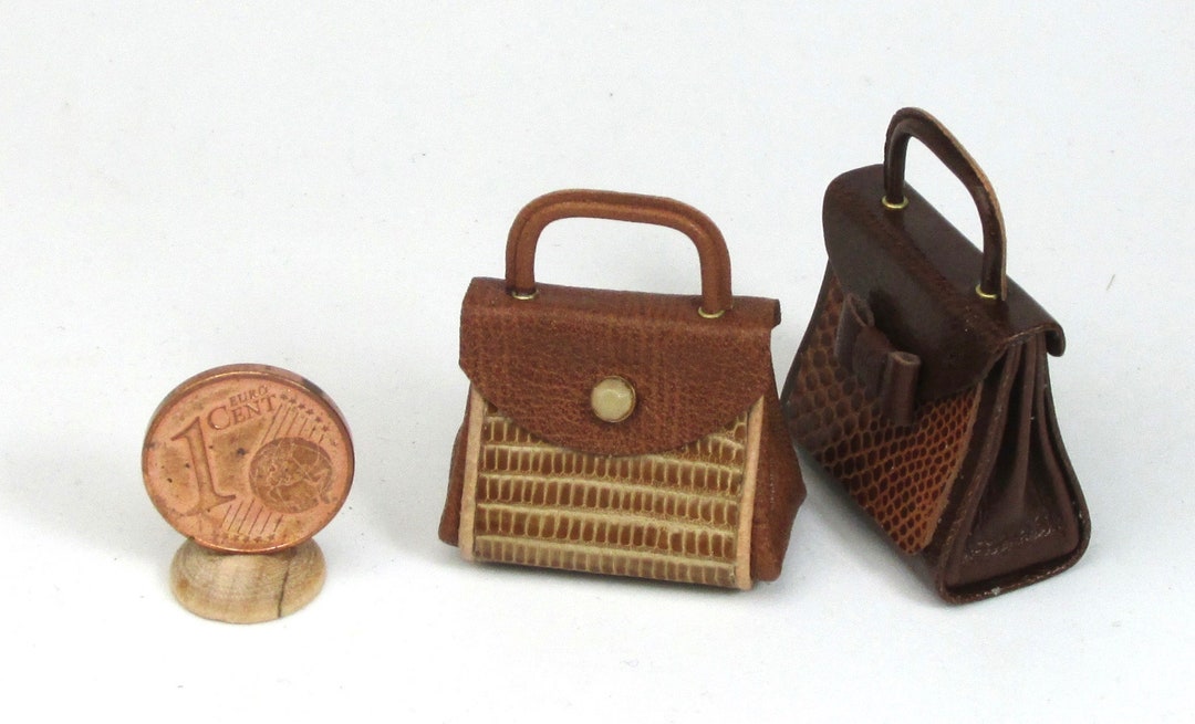 Miniature Handbag, 1/12 Scale Leather and Reptile - Etsy