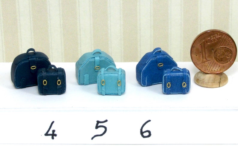 Travel bags handmade in leather scale 1/48 | Etsy