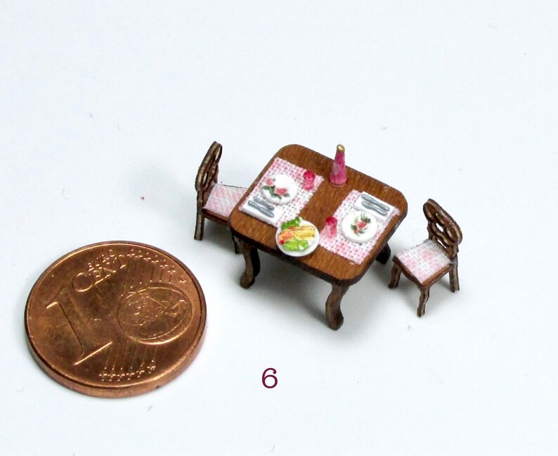 Accurate and Realistic Micro Table With Two Chairs 1/144 - Etsy