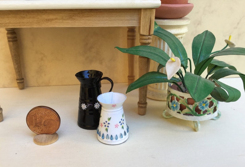 Miniature Metal Flower Pots Glazed and Decorated OOAK - Etsy