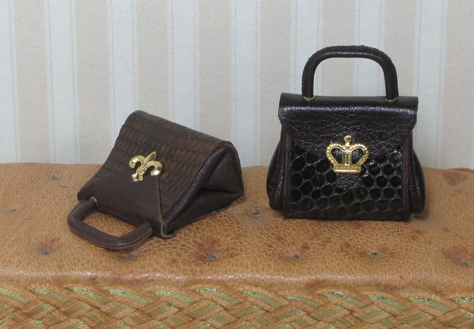 Miniature Handbag, 1/12 Scale Leather and Reptile - Etsy