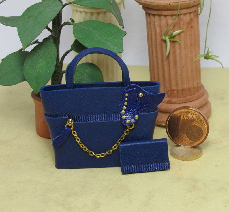 Miniature Handbag in Leather 1/12 Scale | Etsy