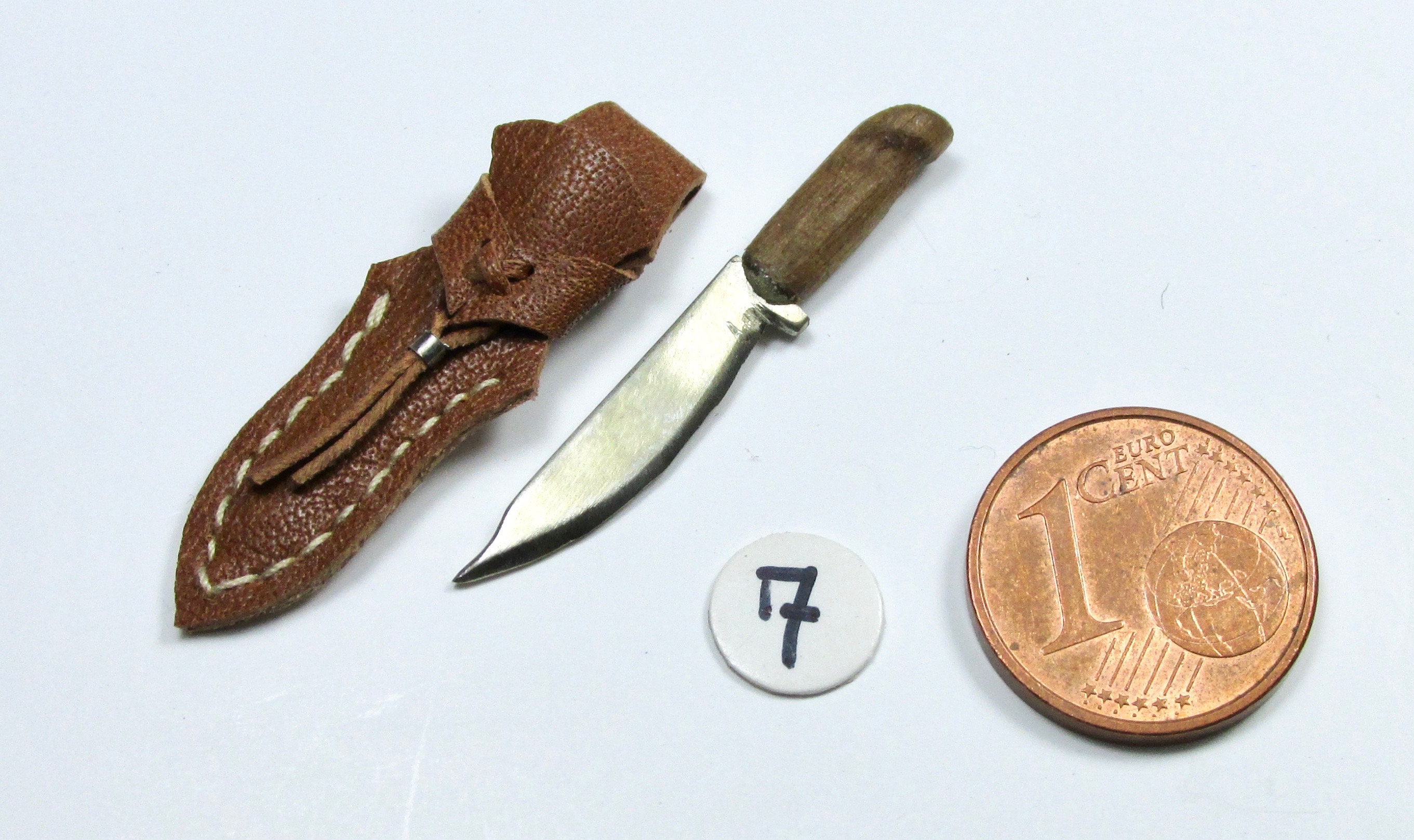 Miniature Steel Hunting Knife With Hand-sewn Leather Sheath | Etsy