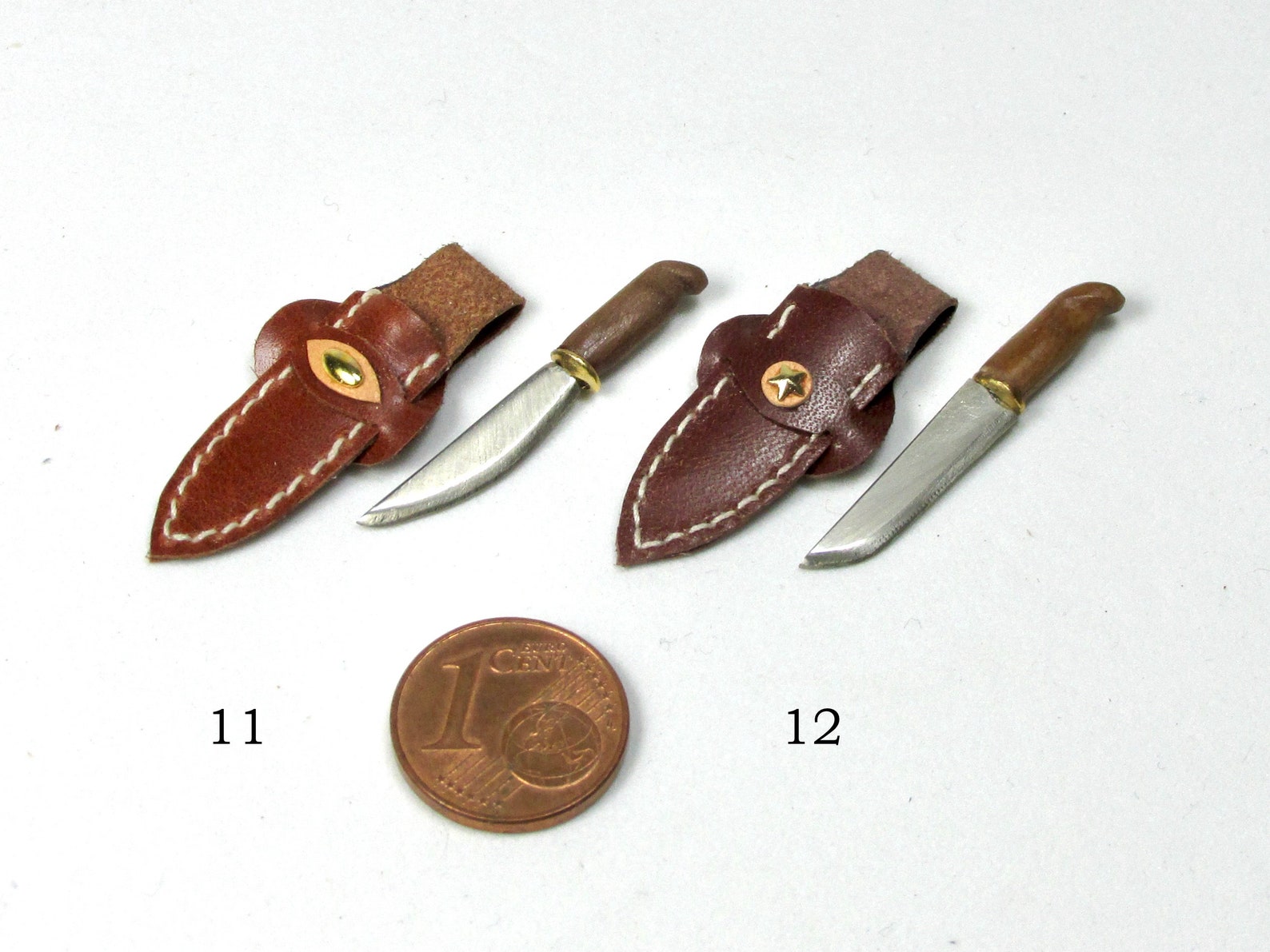 Miniature Steel Hunting Knife With Hand-sewn Leather Sheath - Etsy