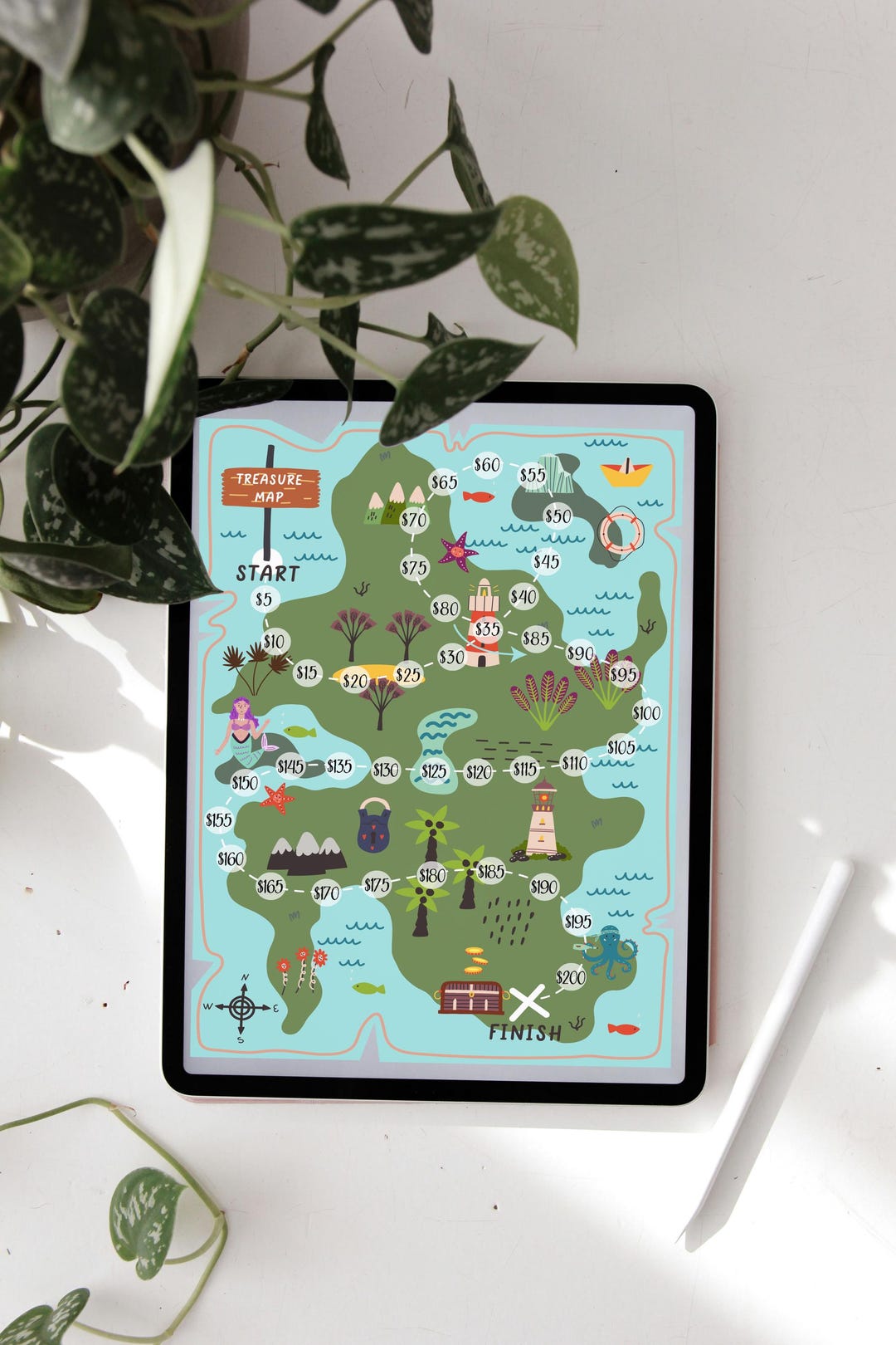 Treasure Map Savings Tracker: Kids Money Management (printable or ...