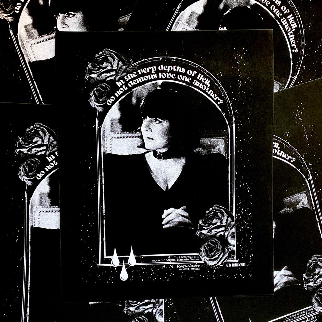 Anne Rice Memorial Art Print, Goth Wall Art, Gothic Gifts, Goth ...