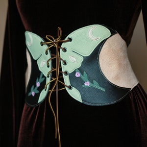 Kyramade Vegan Suede Luna Moth Belt - Etsy