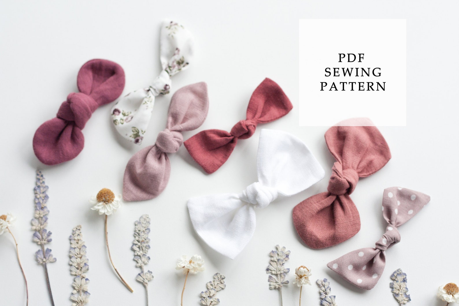 Knotty Hair Bow Pattern 7 Styles PDF Baby Bow Pattern, Baby Headband ...