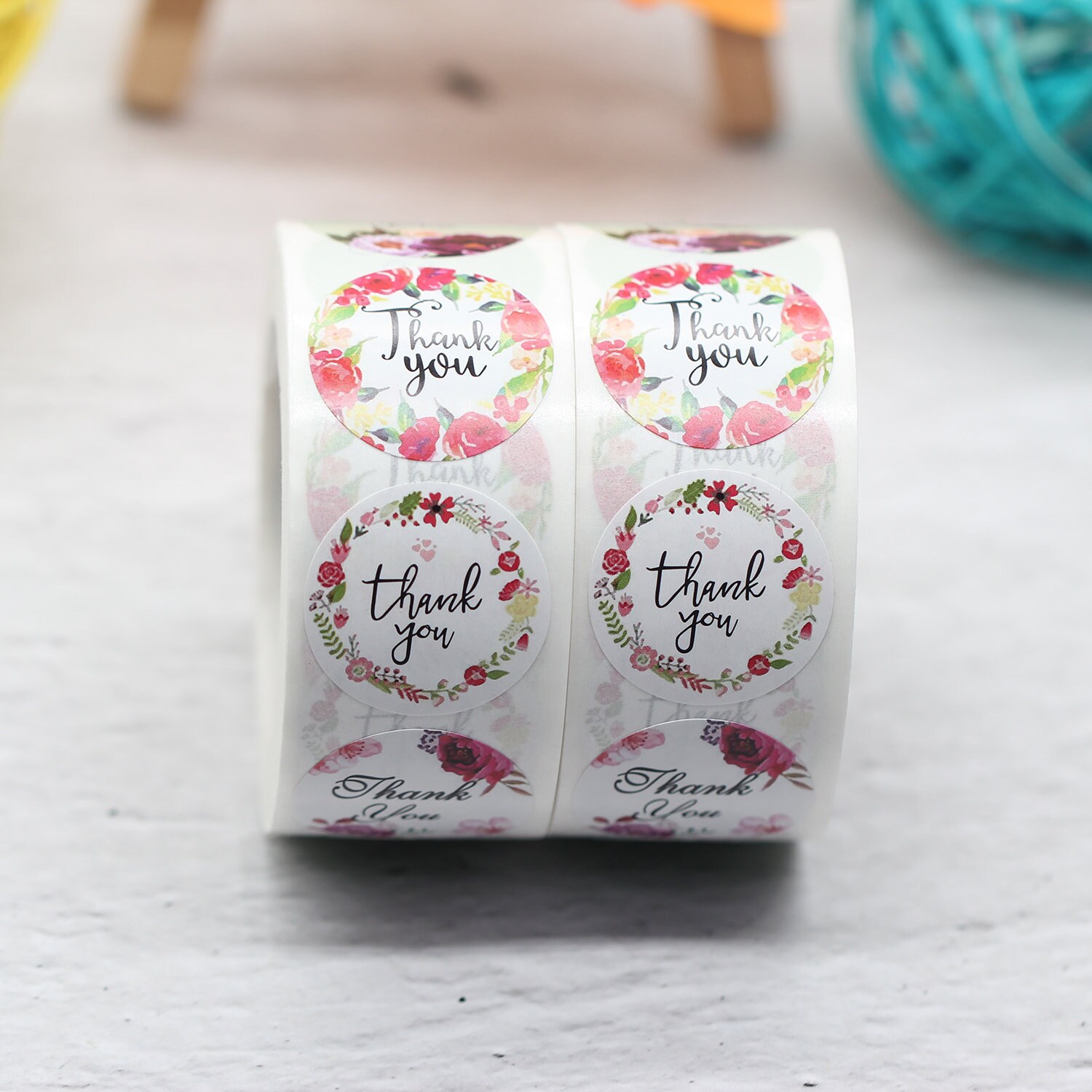 500pcs 4 Designs Flower Styles Thank You Sticker Roll 1 Inch - Etsy