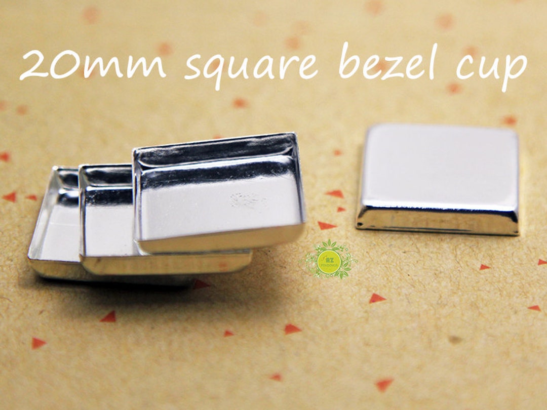 20mm Square Bezel Cups-square Bezel Setting-blank Bezels for 20mm ...