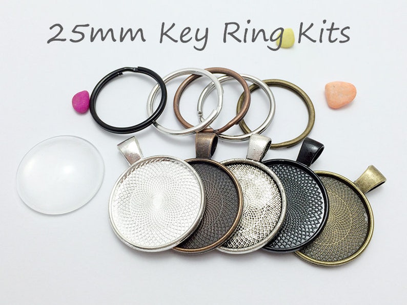 10 Photo Keychain Kits-complete Pendant Crafting Kit-25mm - Etsy
