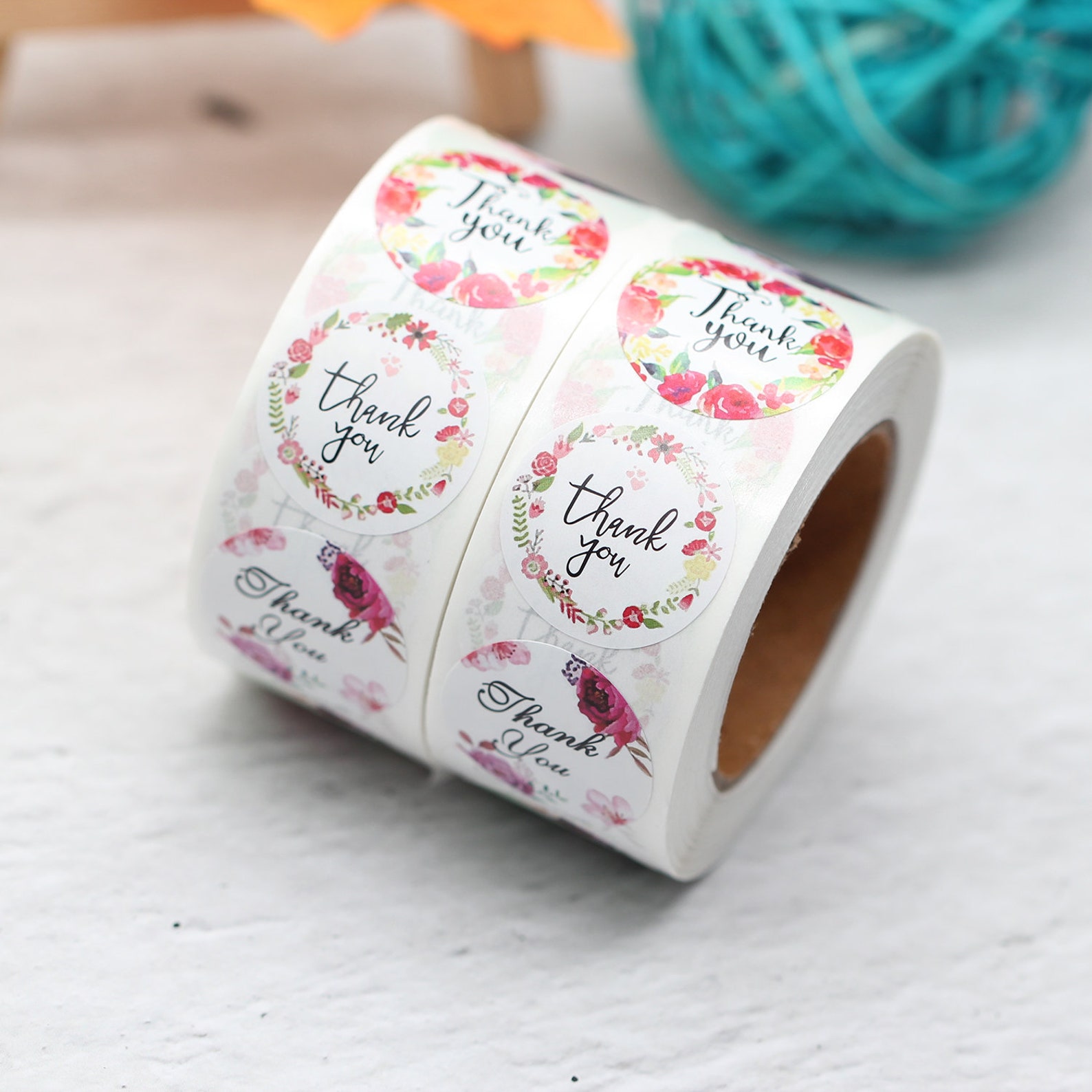 500pcs 4 Designs Flower Styles Thank You Sticker Roll 1 Inch - Etsy