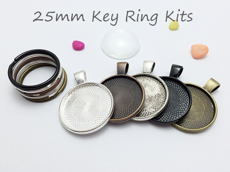 10 Photo Keychain Kits-complete Pendant Crafting Kit-25mm - Etsy