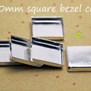 20mm Square Bezel Cups-square Bezel Setting-blank Bezels for 20mm ...