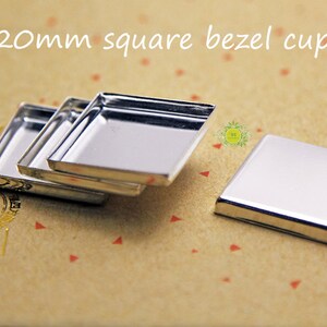 20mm Square Bezel Cups-square Bezel Setting-blank Bezels for 20mm ...