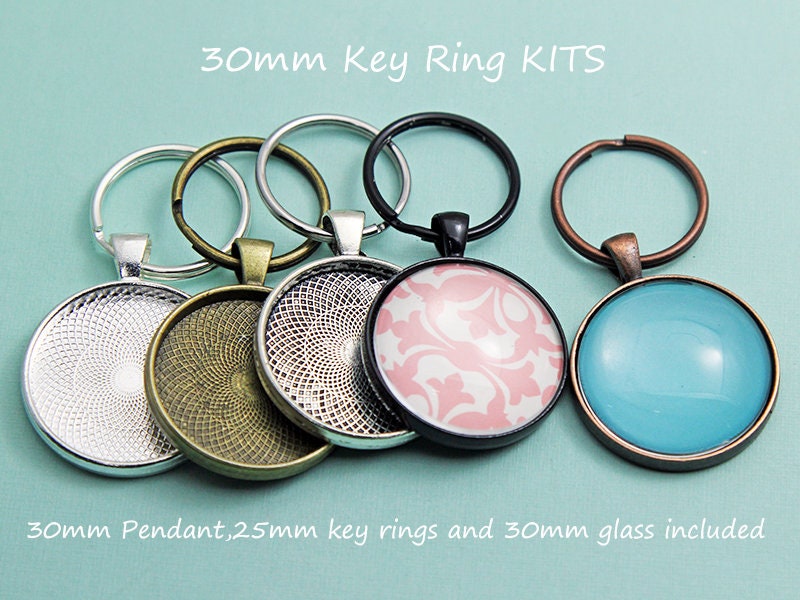 10 Photo Keychain Kits-complete Pendant Kit-30mm Circle - Etsy