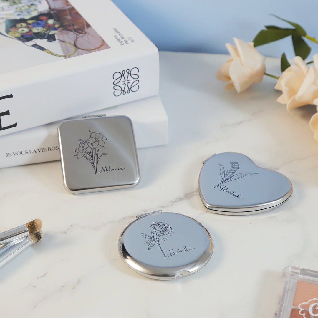 Compact Mirror Personalized, Compact Mirror Bride, Handheld Mirror ...