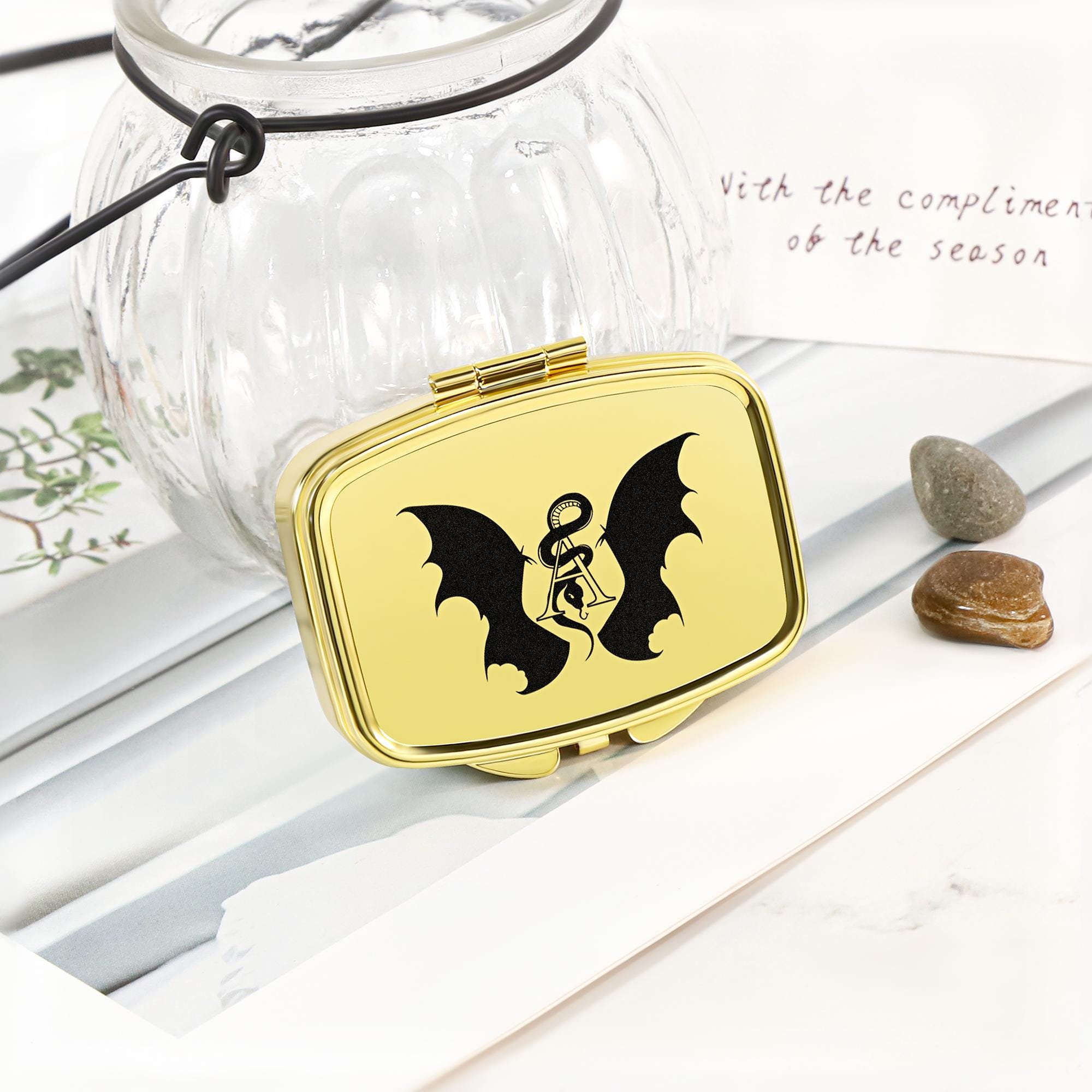 Personalized Pill Box, 2 Compartment Pill Case, Custom Medicine Box ...