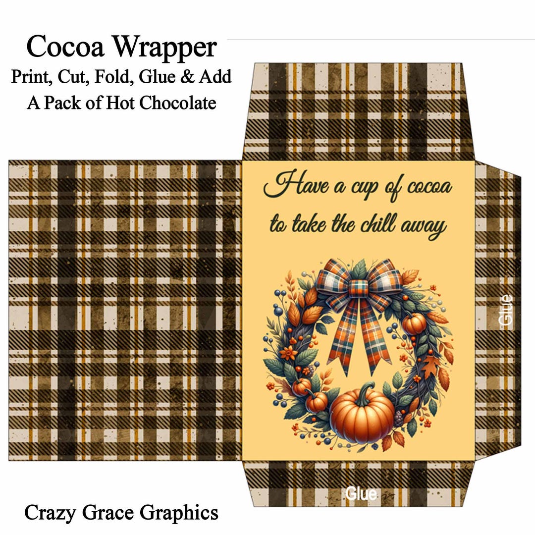 Thanksgiving Hot Cocoa Wrapper Digital Download Printable - Etsy