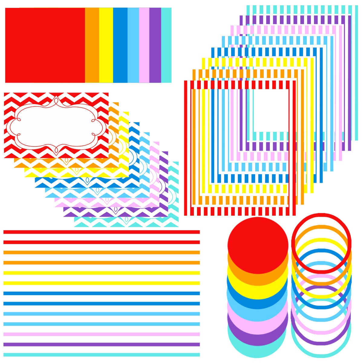 Colorful Chevron Page Borders