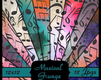 Music Digital Paper | Etsy