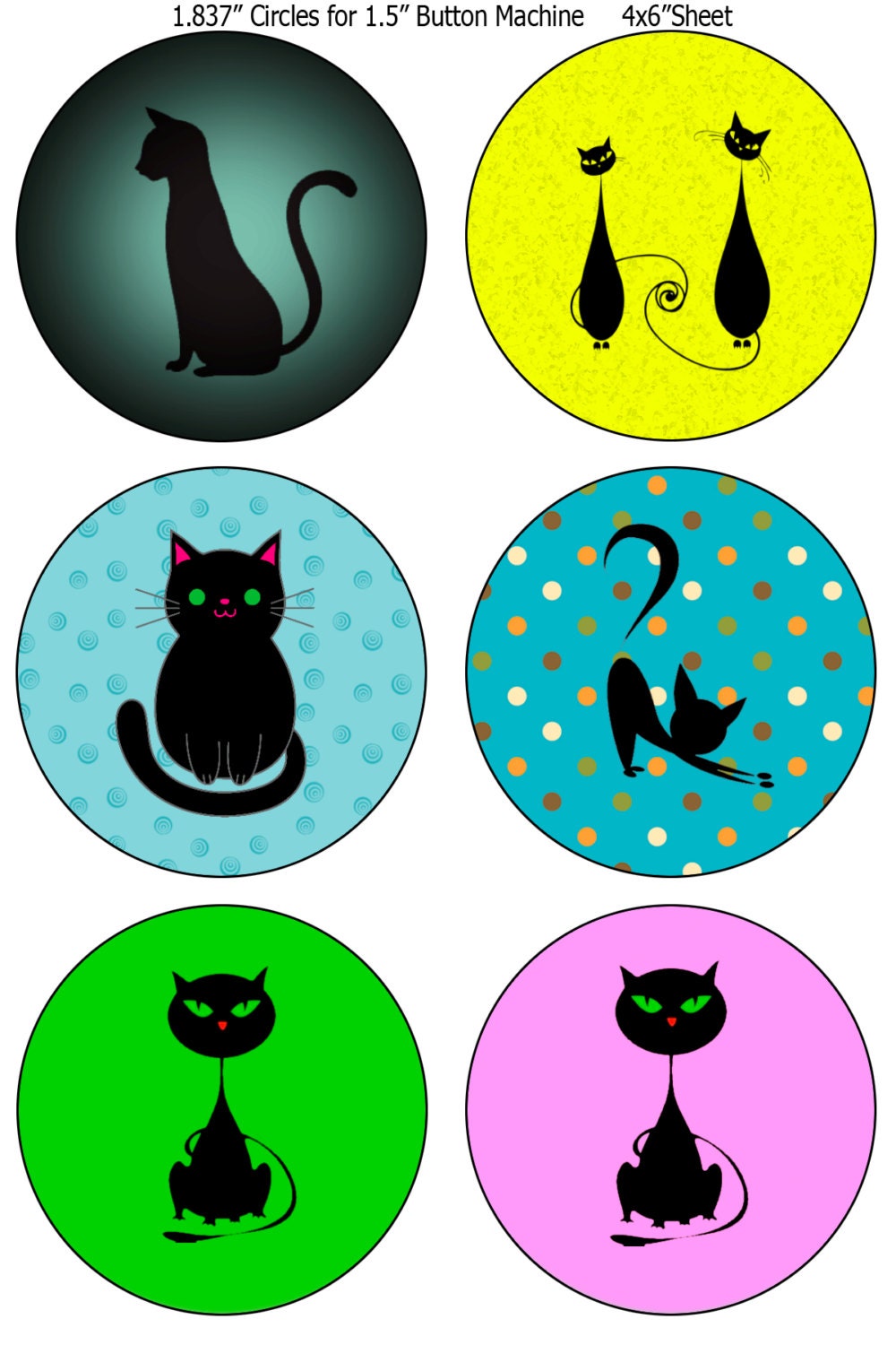 Pinback Button Images for 1.5 Inch Round Button Machine, 1.837 Button ...