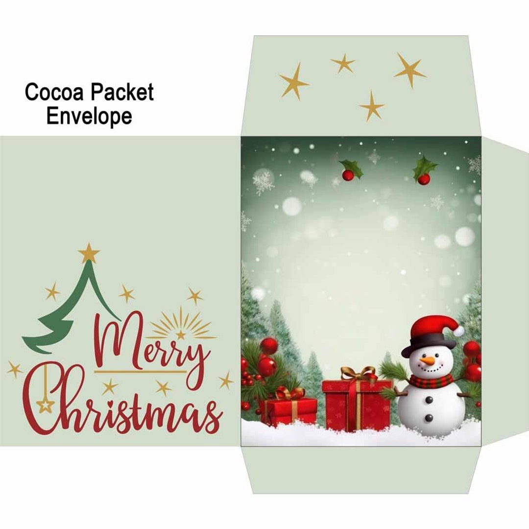 Cocoa Wrapper, Cocoa Envelope, Hot Chocolate Printable Packet Frosted ...