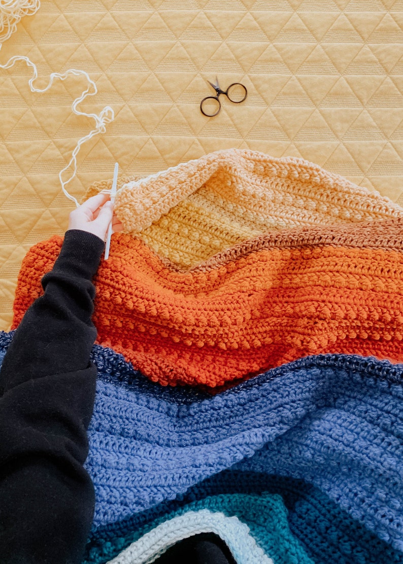 CROCHET PATTERN Easy Scrap Throw Blanket Stash Buster | Etsy