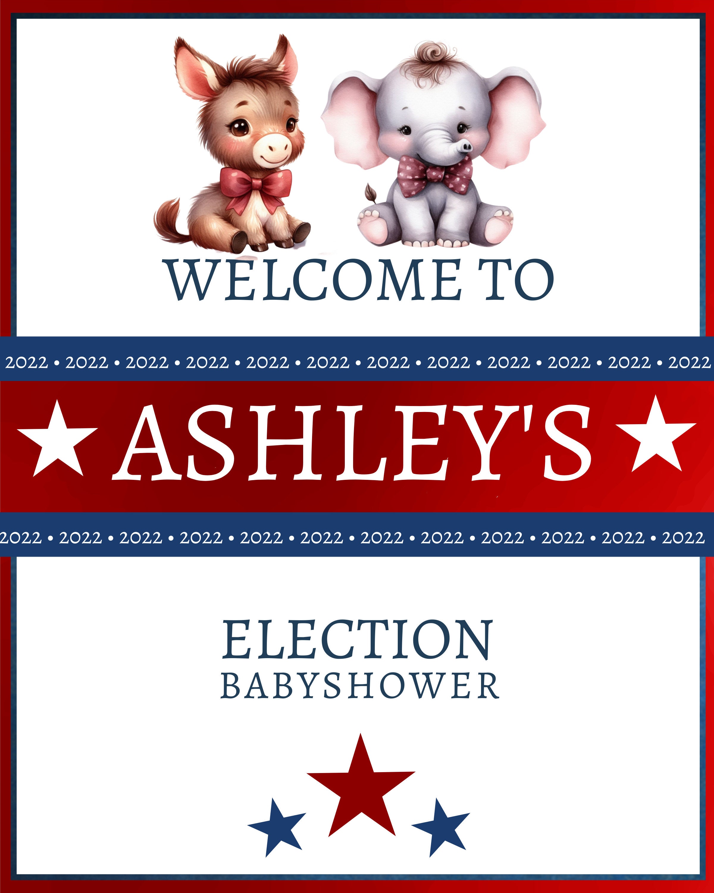 Election Theme Baby Shower Bundle: Invitation, Games, Decor (digital ...
