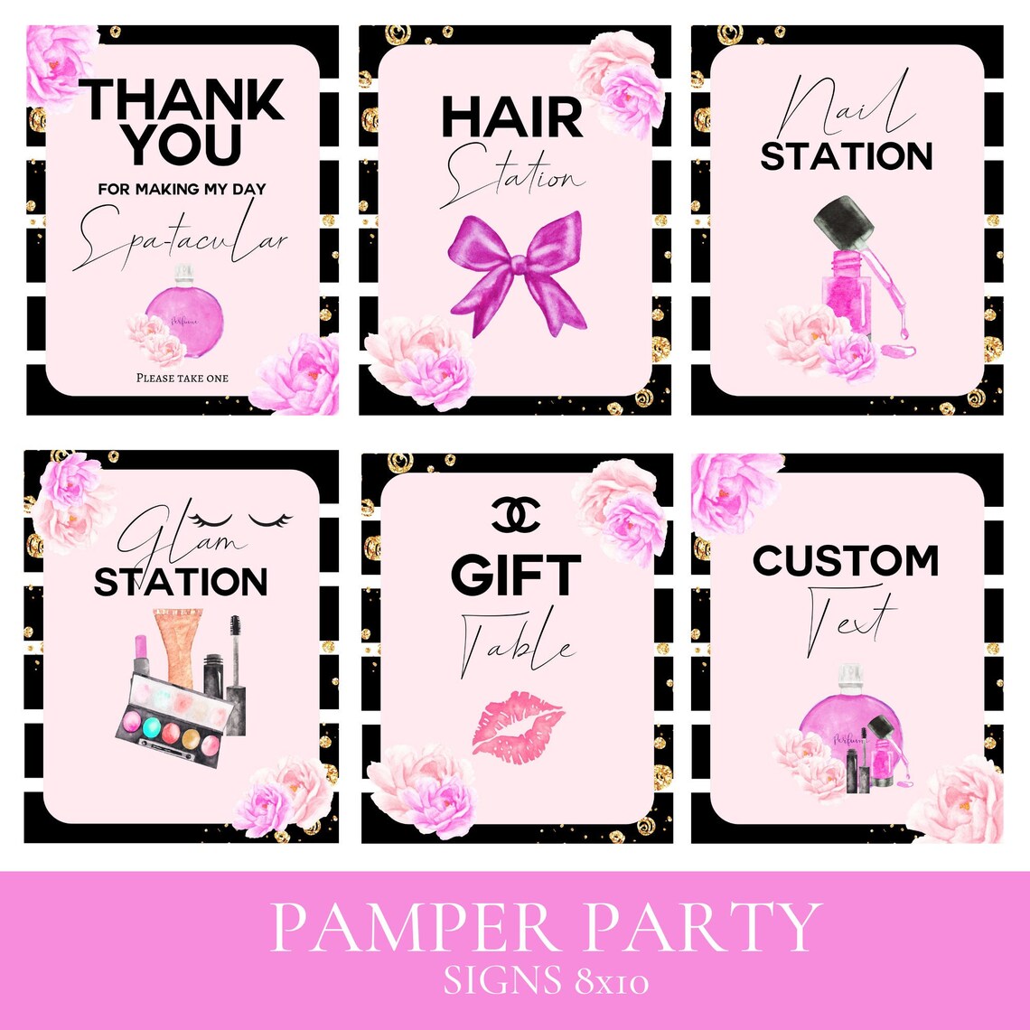 Spa / Glam / Pamper / Glamping Birthday Party Invite - Editable ...