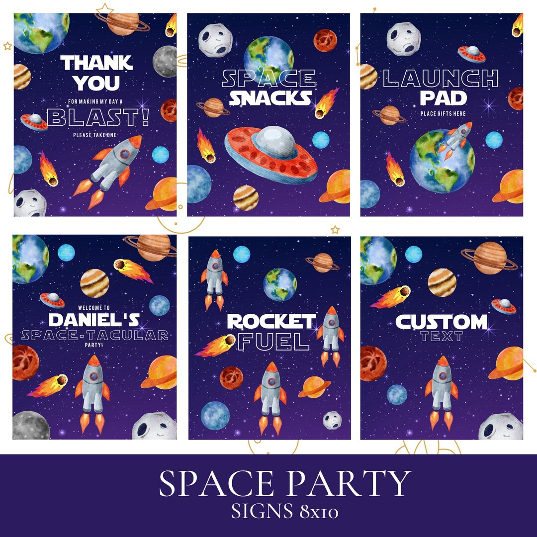 Outer Space / Out of This World / Astronaut Birthday Party Signs ...