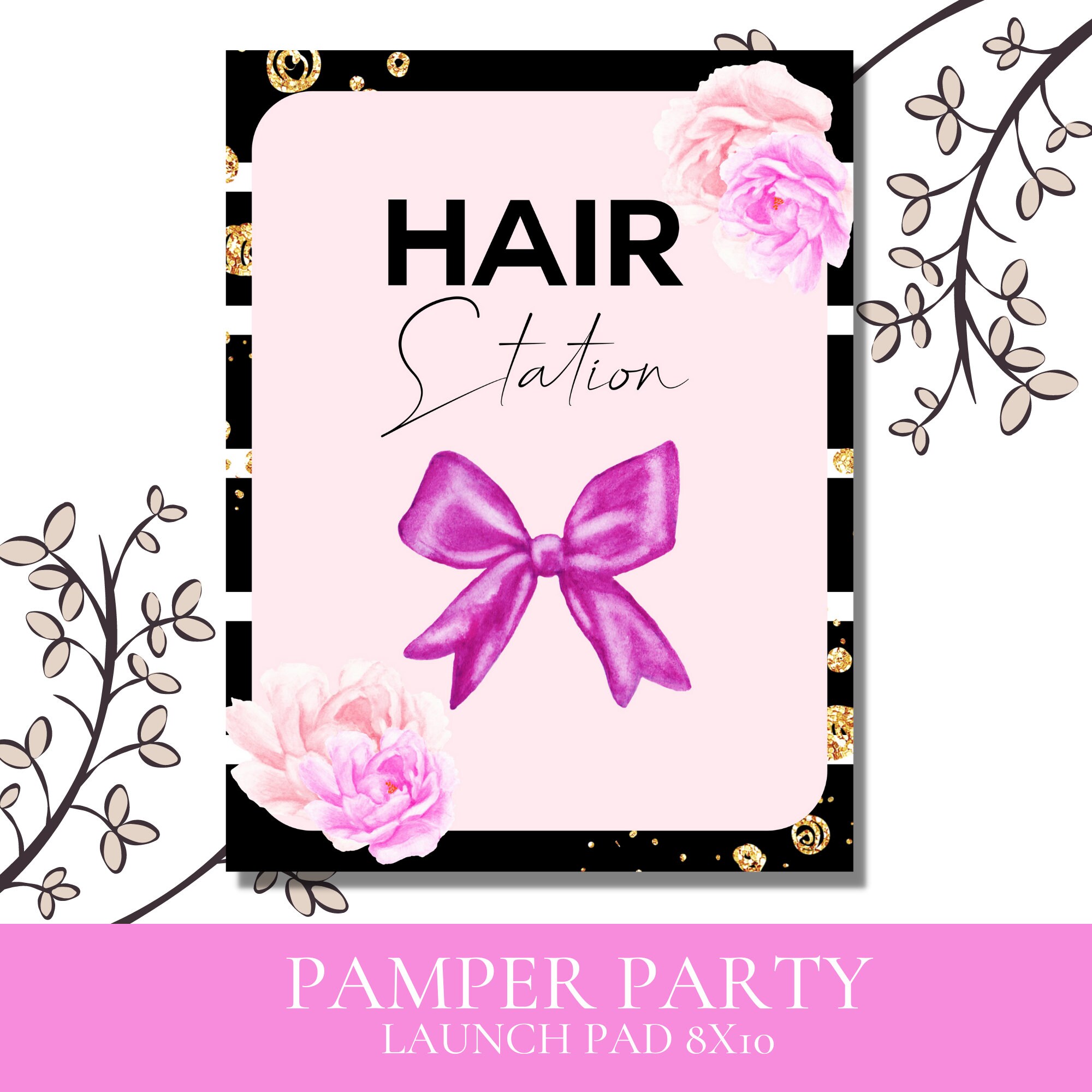 Spa / Glam / Pamper / Glamping Birthday Party Invite Editable, Instant ...