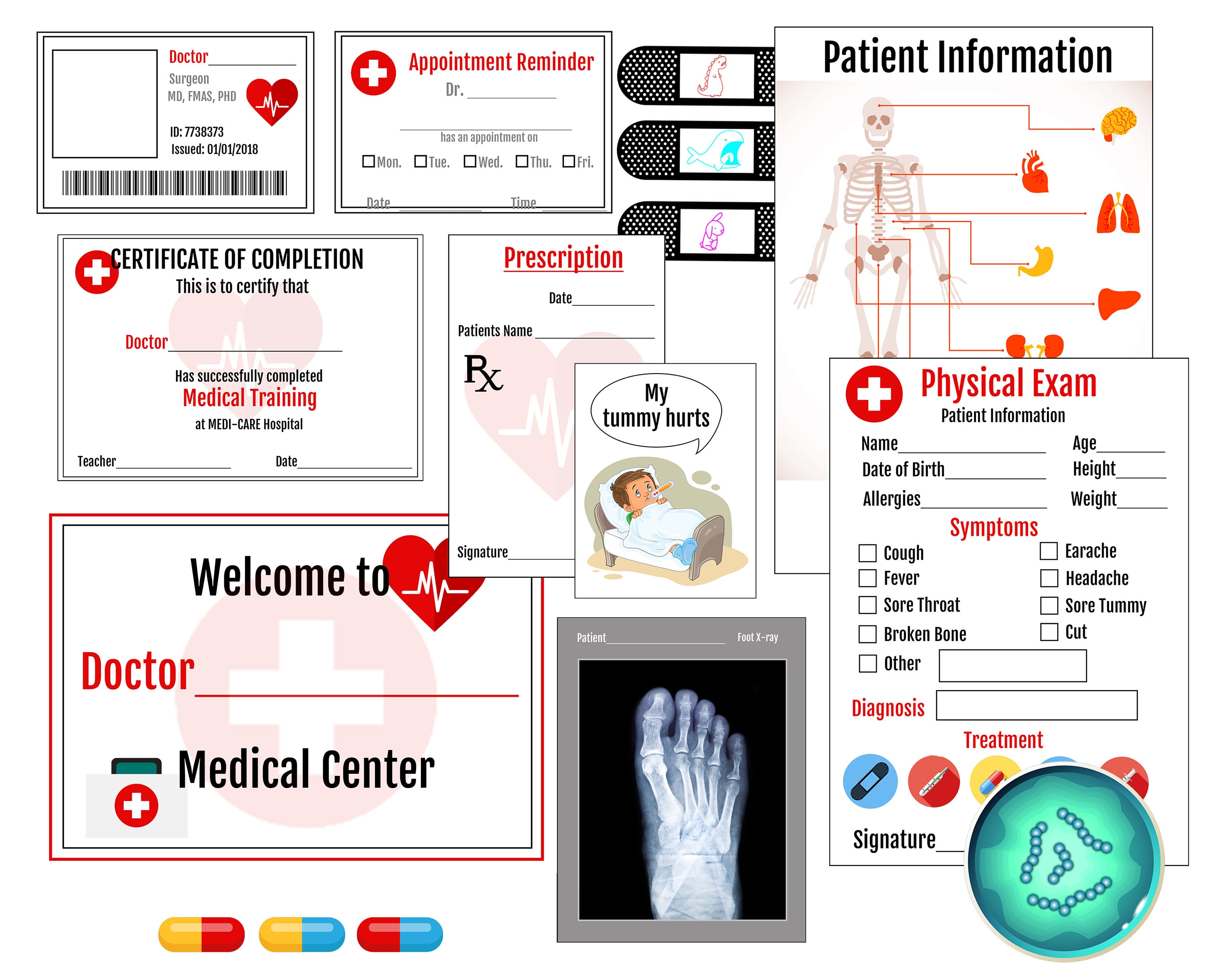 Doctor Playset, Hospital Playset, Pretend Play Doctor Set, Pretend Play ...