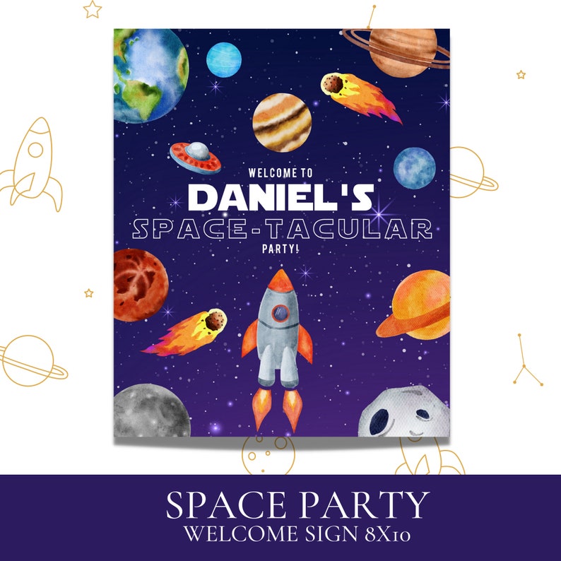 Outer Space / Out of This World / Astronaut Birthday Party Signs ...