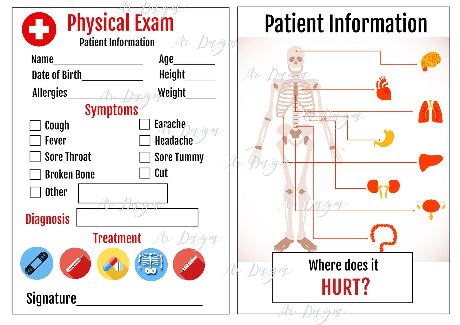 Doctor Playset, Hospital Playset, Pretend Play Doctor Set, Pretend Play ...