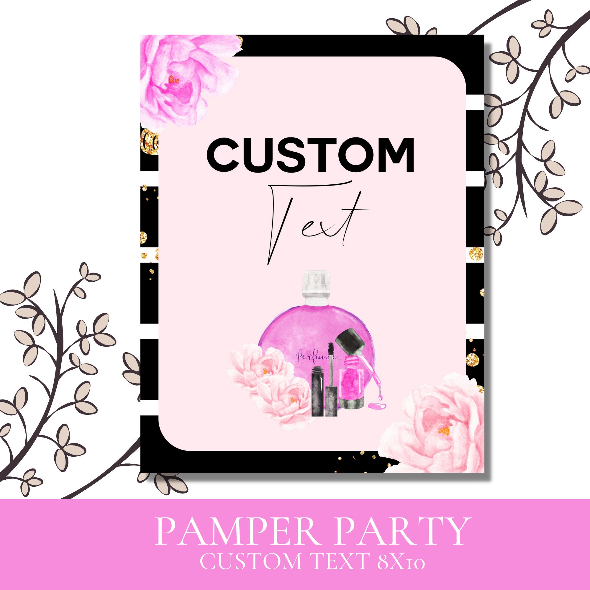 Spa / Glam / Pamper / Glamping Birthday Party Invite Editable, Instant ...