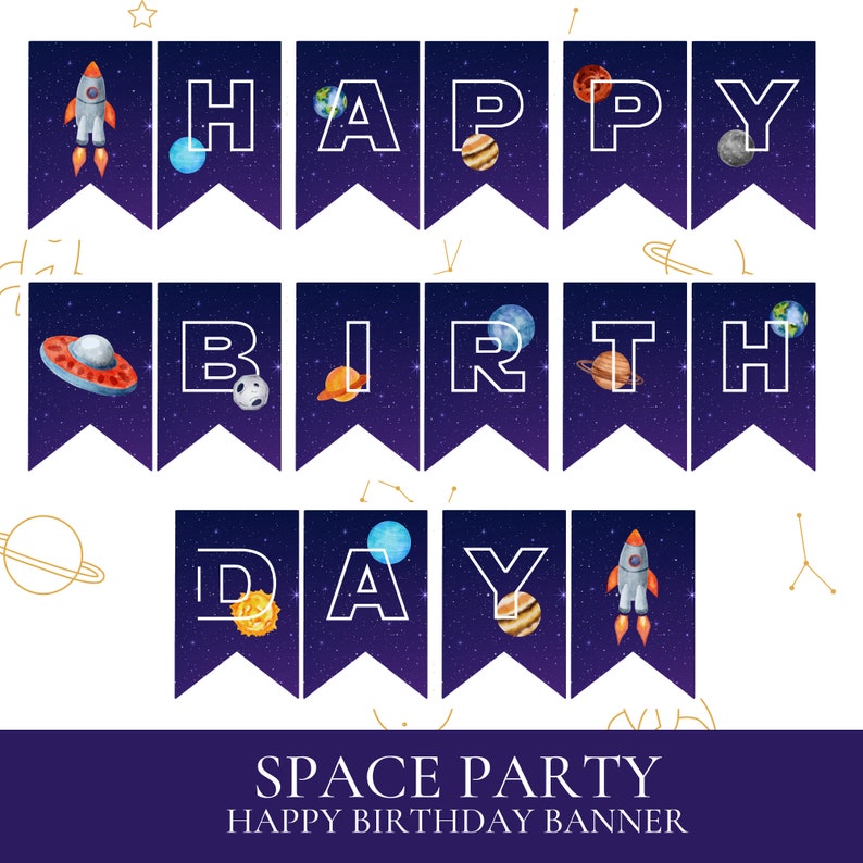 Outer Space / Out of This World / Astronaut Birthday Party Decoration ...
